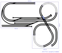 modellplan - Tillig TT Standard Gleisplan 220 X 120 cm