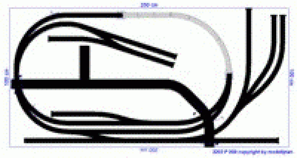 modellplan - Fleischmann H0 Profi-Gleis Gleisplan 200 X 100 cm